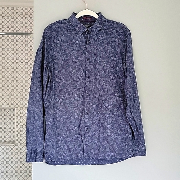 Ted Baker London | Shirts | Ted Baker London Blue Floral Button Up ...